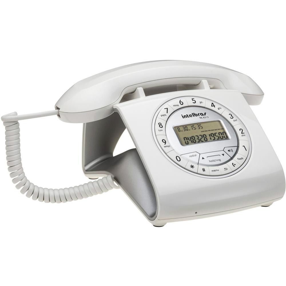 Telefone C/ Fio Intelbras Tc 8312 (Retro) - BRANCO - Telecell Celulares